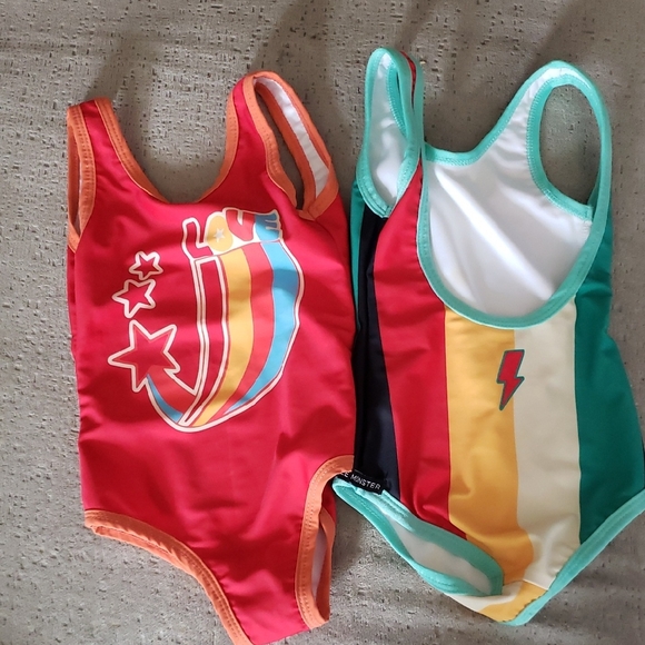 wee monster | Swim | Red And Green One Piece Sporty Swimsuit | Poshmark